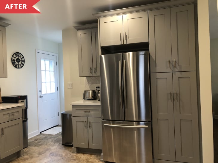 Before and After Gray Kitchen - DIY Kitchen Makeover Gray Cabinets ...