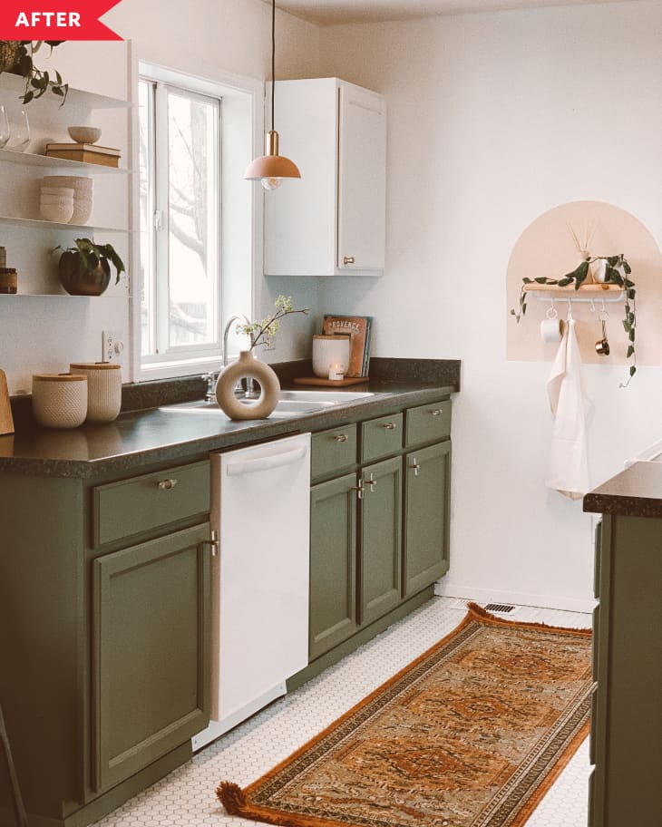 Before and After: $100 Turned This Dark ’90s Kitchen Into a Boho Dream ...