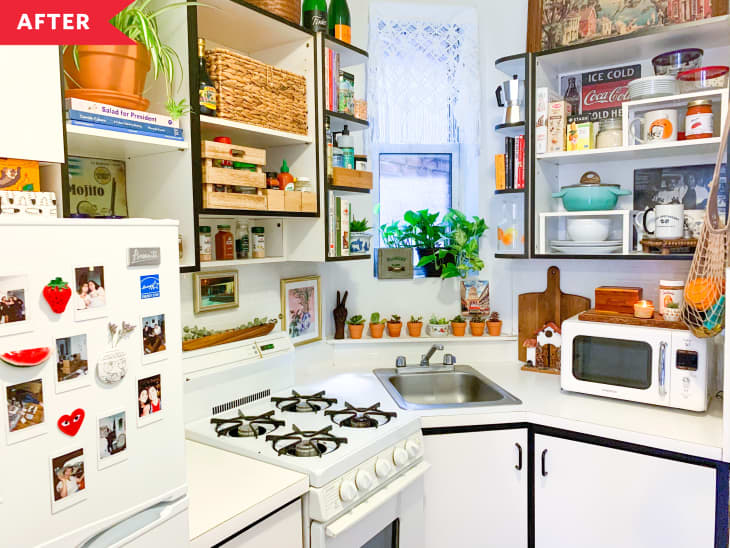 Rental Kitchen Makeover - Open Shelving Ideas | The Kitchn