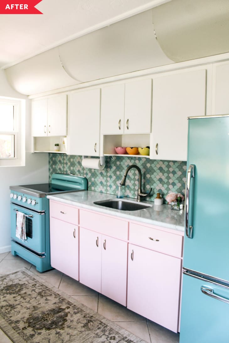 Colorful Vintage Kitchen Makeover for Just $100 | The Kitchn