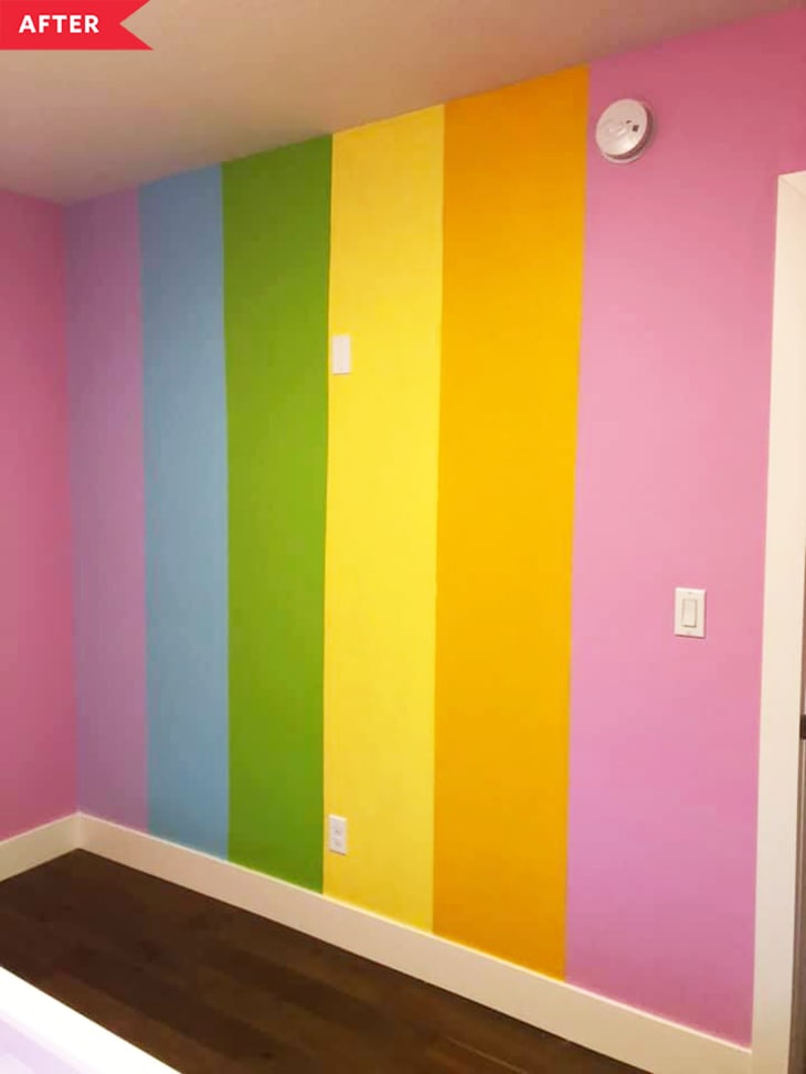 Rainbow Striped Wall Paint Project | Apartment Therapy