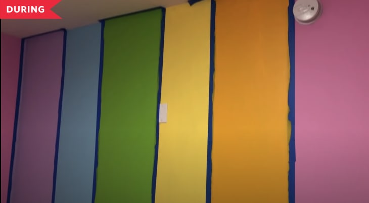 Rainbow Striped Wall Paint Project | Apartment Therapy