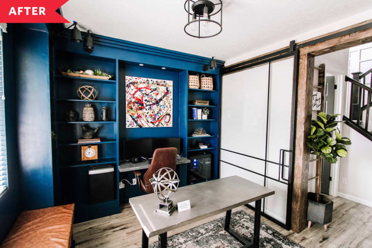 Home Office Redo with Blue Built-Ins | Apartment Therapy