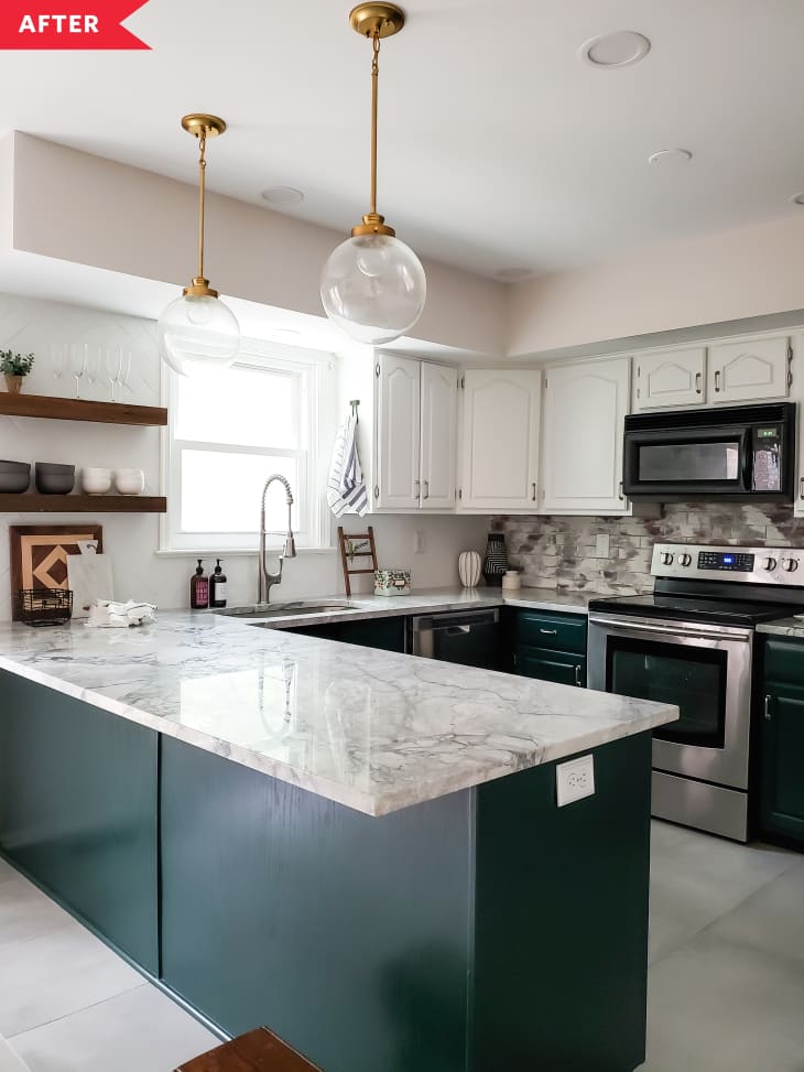 White and Green Kitchen Redo | Apartment Therapy
