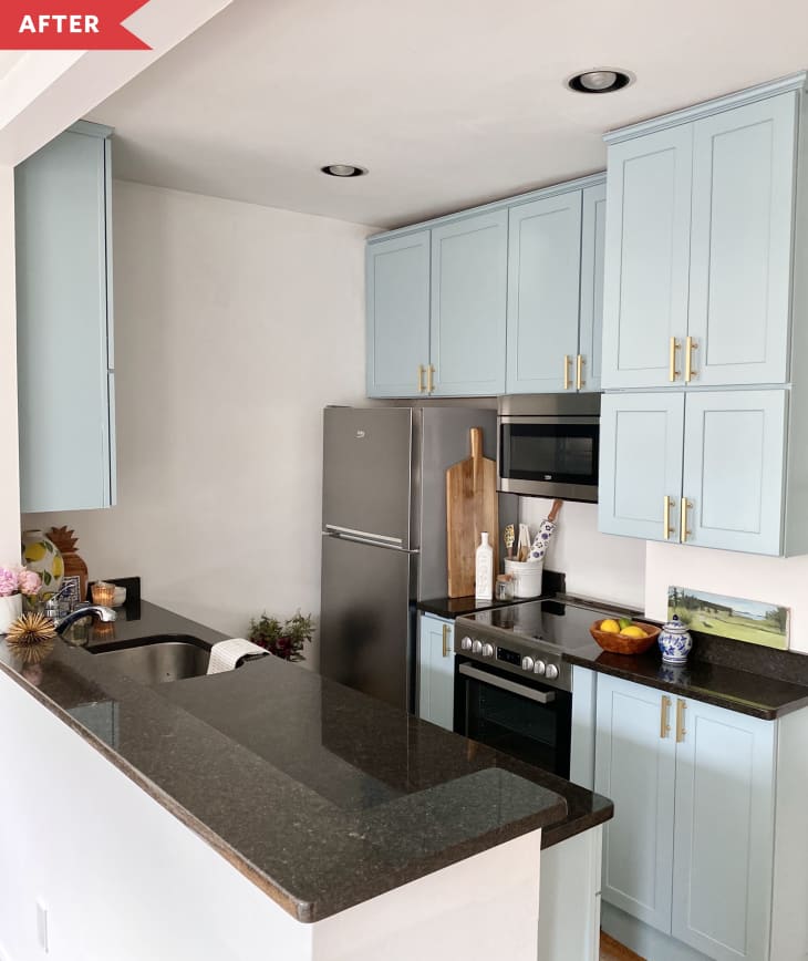 Blue Kitchen Makeover | Apartment Therapy