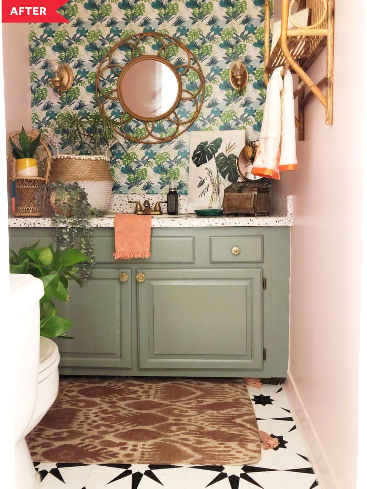 Tropical Powder Room Redo on a Budget | Apartment Therapy