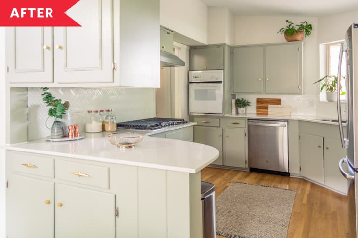 A Dull, White Kitchen Get a Makeover with Painted Cabinets | The Kitchn
