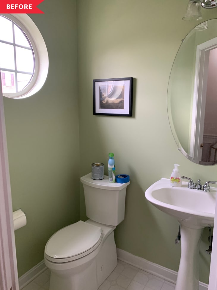 Art Deco-Style Powder Room Makeover - Before and After Photos ...