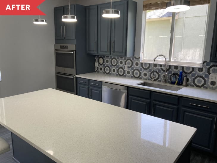 Modern Blue and Gray Kitchen Redo - Before and After Photos | Apartment ...