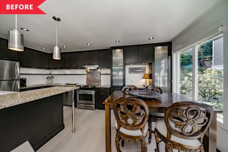 A Dark Kitchen From the 1990s Gets a Makeover With Two-Tone Paint | The ...