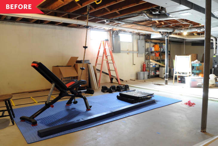 Dingy Basement Becomes a Gym and Playroom - Before and After Photos ...