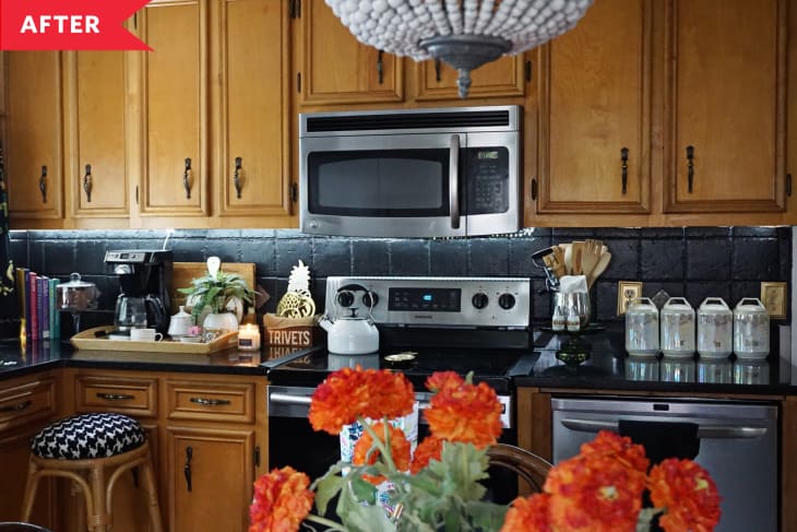 Eclectic '80s Kitchen Makeover with Thrifted Finds - Before and After ...