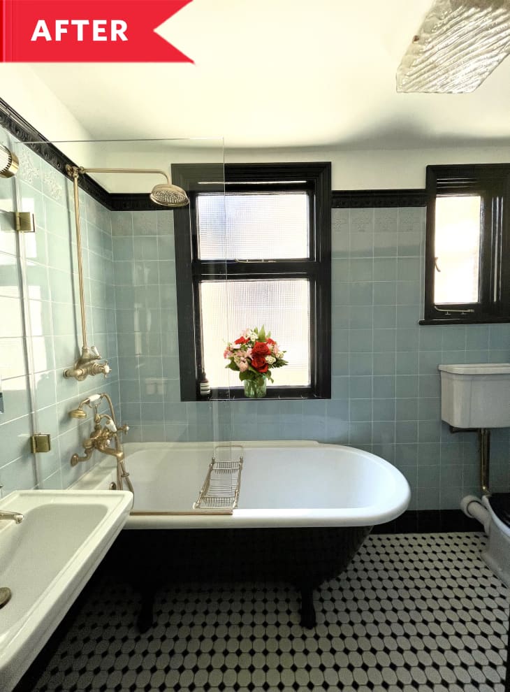 Vintage Bathroom Redo with Blue Tile - Before and After Photos ...
