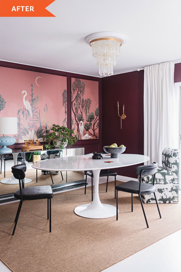 Bold Dining Room Redo with Mural - Before and After Photos | Apartment ...