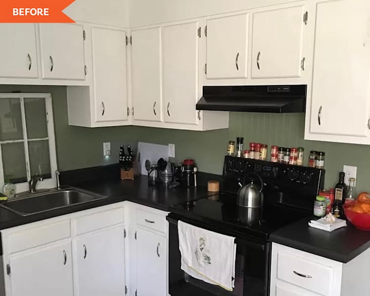 Renter-Friendly White Kitchen Redo for $180 - Before and After Photos ...