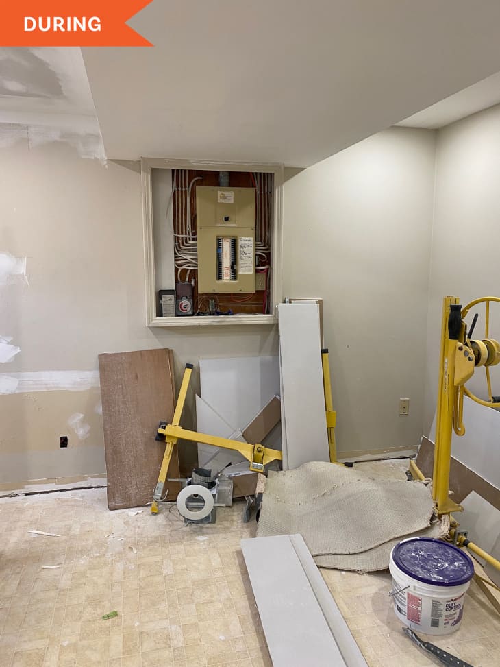 Basement Redo with DIY Electric Panel Cover - Before and After Photos ...