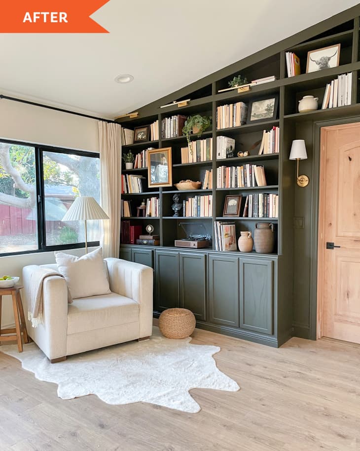 Green Built-in Bookshelves - Before and After Photos | Apartment Therapy