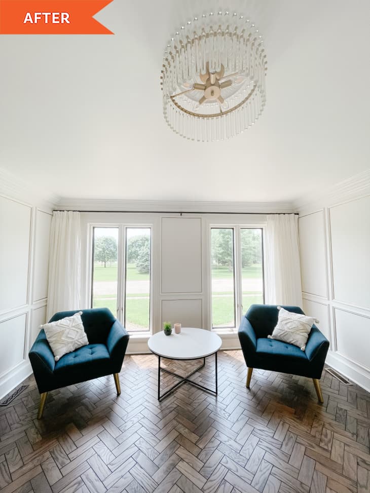 Dining Room Redo with White Paint and Pop of Pink - Before and After ...