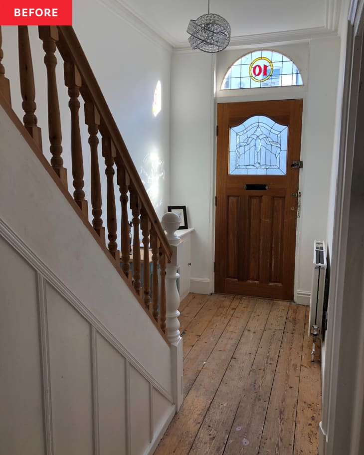 Entryway Redo with White and Yellow Paint - Before and After Photos ...