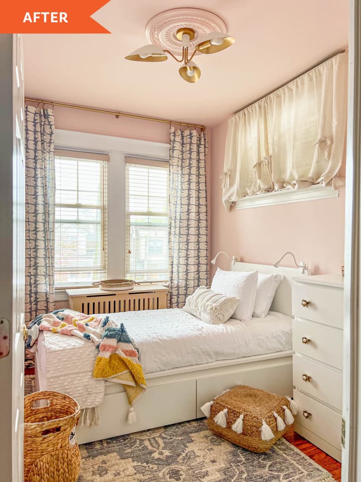 Pink DIY Girls' Bedroom Transformation for $2,500 - Before and After ...