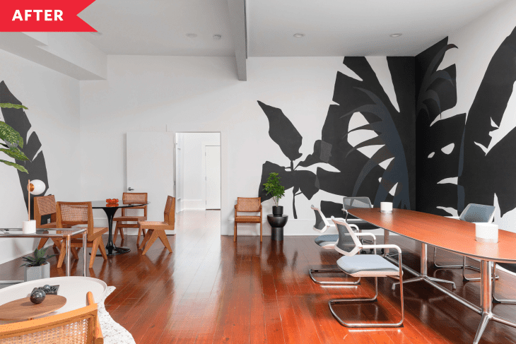 Before & After: A Dark Office Goes Bold With a Mural Inspired by Lenny ...