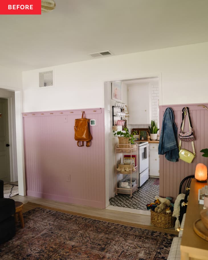 Minimalist Picture Rail Hack in Entryway - Before and After Photos ...