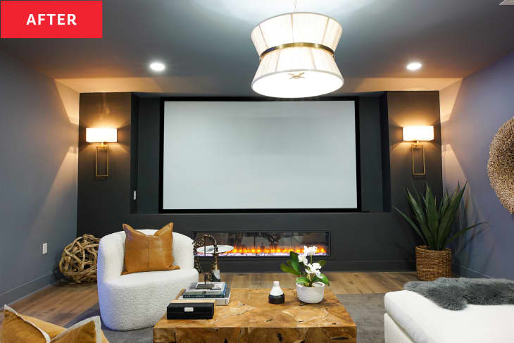 Unfinished Basement Turned Entertaining Space - Before and After Photos ...