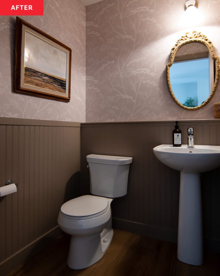 Small Neutral Powder Room Redo - Before and After Photos | Apartment ...