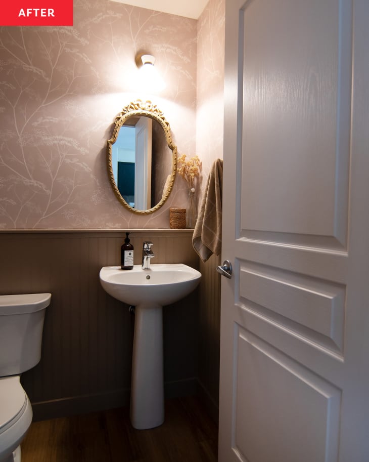 Small Neutral Powder Room Redo - Before and After Photos | Apartment ...