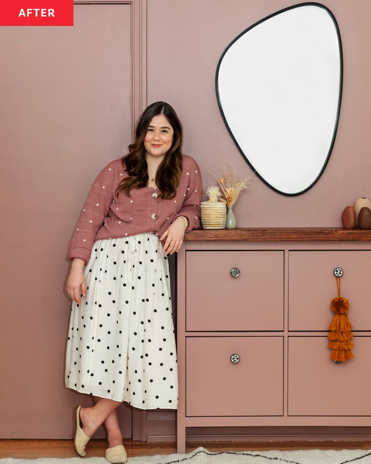 Pink Rental Entryway Redo - Before and After Photos | Cubby