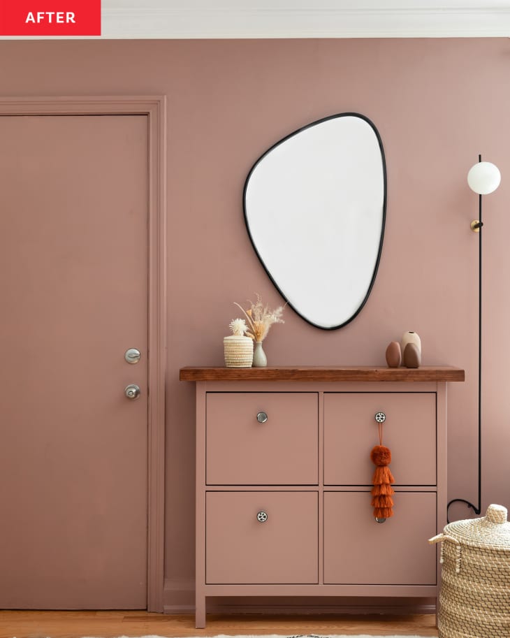 Pink Rental Entryway Redo - Before and After Photos | Apartment Therapy