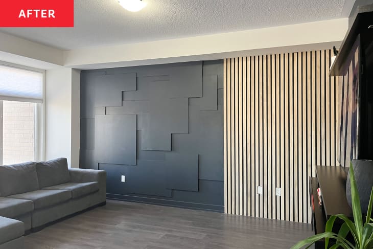 $450 Geometric Accent Wall Project - Before and After Photos ...
