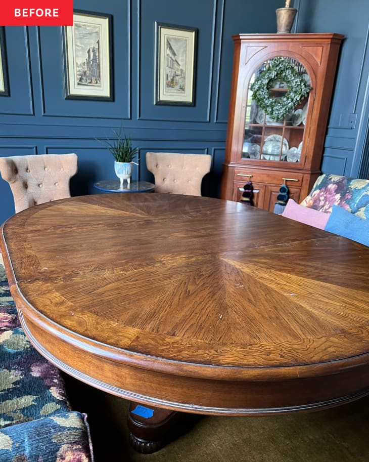 Custom Painted Artwork Dining Table Redo - Before and After Photos ...