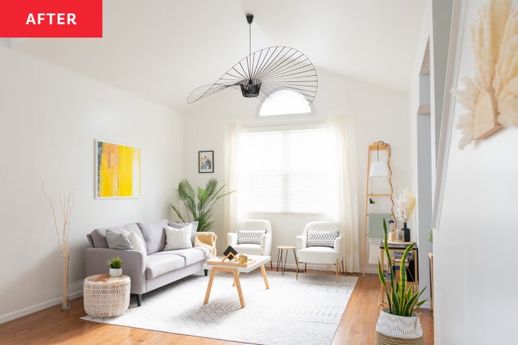 Rustic-to-Minimal Living Room Redo - Before and After Photos ...