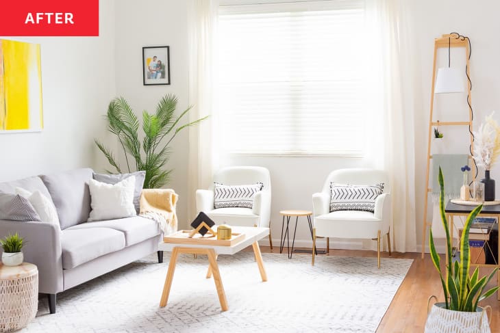 Rustic-to-Minimal Living Room Redo - Before and After Photos ...