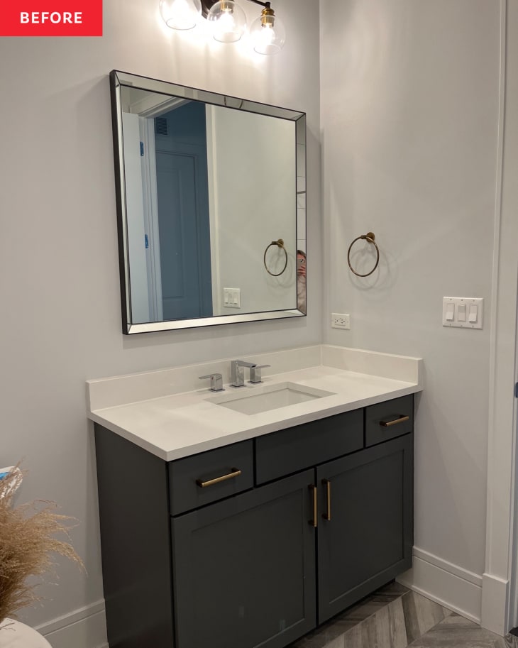 Powder Room Redo with Floral Wallpaper - Before & After | Apartment Therapy