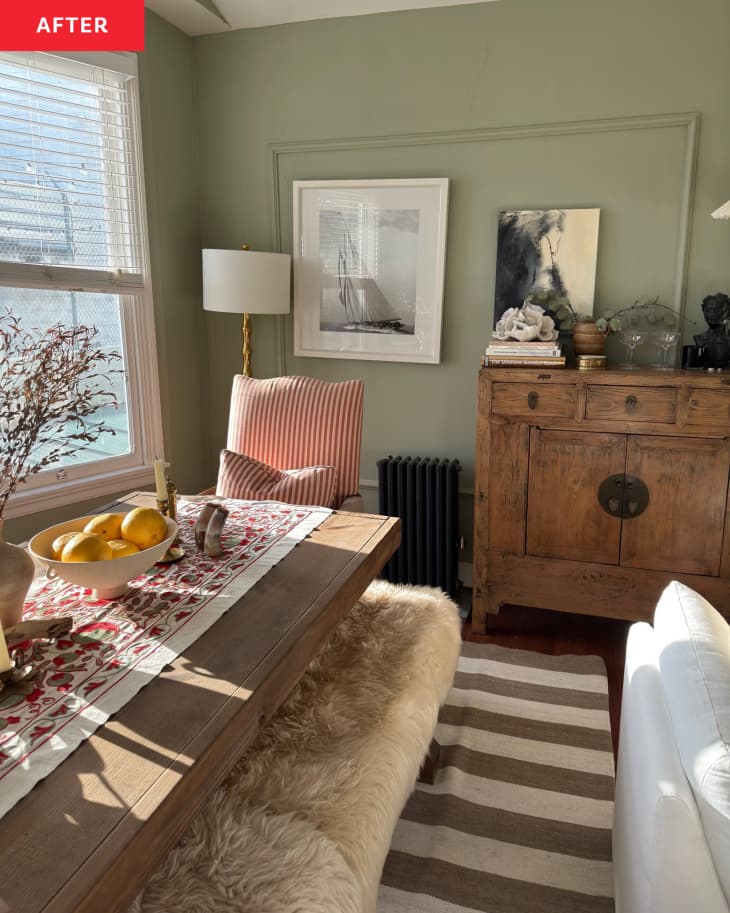Sage Green Rental Living Room Before & After Photos | Apartment Therapy