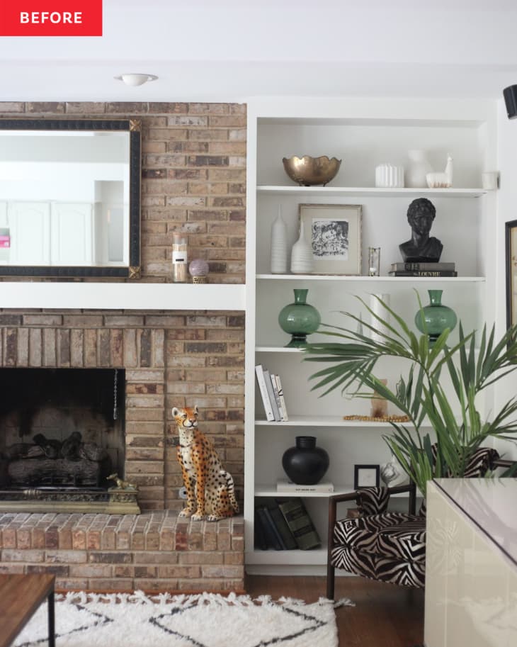 1980s Brick Fireplace Gets Elegant Stone Redo - See Photos | Apartment ...