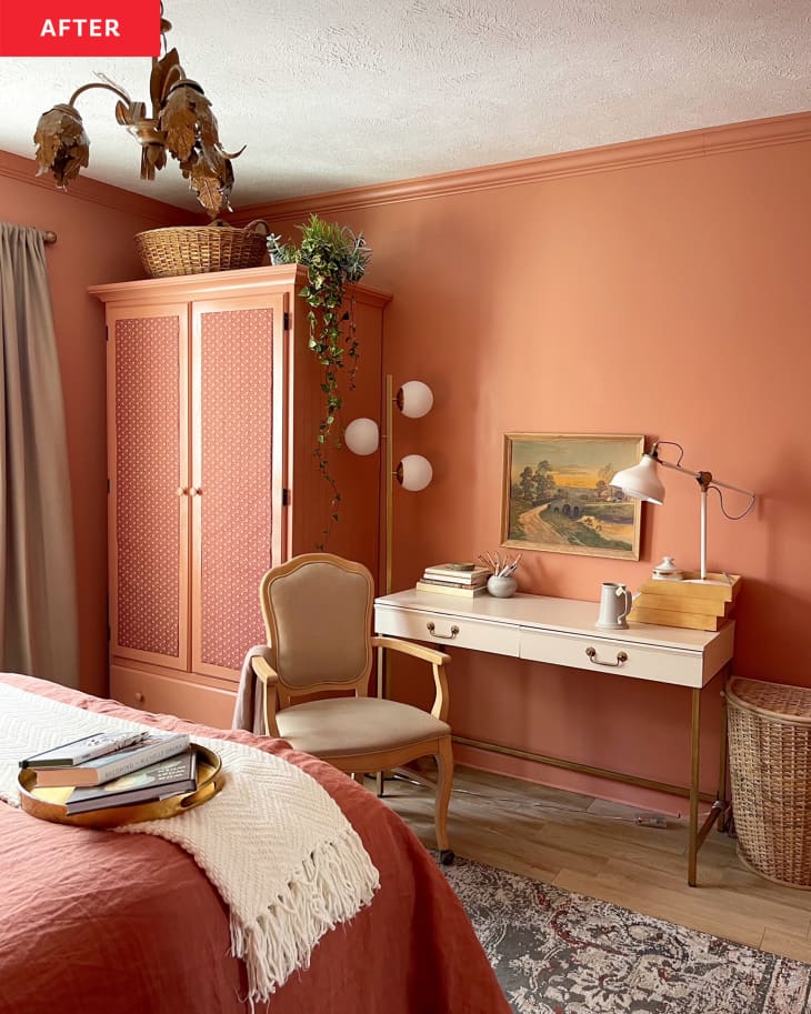 Monochromatic Pink Bedroom Makeover: Before & After Photos | Apartment ...