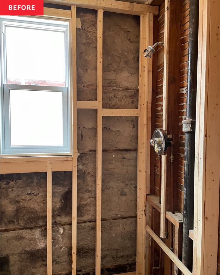 See a Gutted Bathroom’s Bold Pink New Look - Before & After | Apartment ...