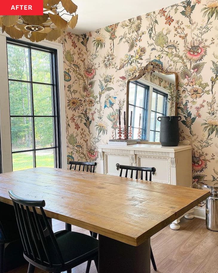 See a Dining Room Redo’s Glam New Wallpaper - Before & After | Apartment Therapy
