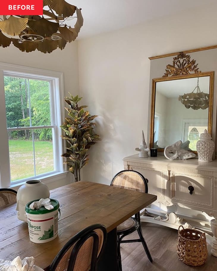 See a Dining Room Redo’s Glam New Wallpaper - Before & After ...