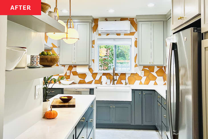 A White Kitchen’s Colorful Redo Has a Bold New Backsplash | Apartment ...