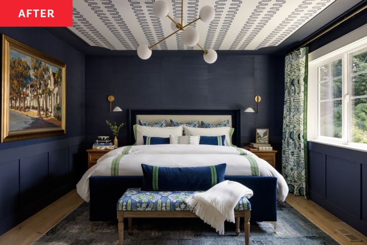 “A Mundane Gray Box” Bedroom Becomes a Blue Beauty for $950 | Apartment ...