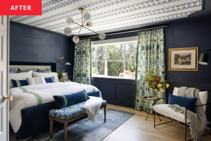 “A Mundane Gray Box” Bedroom Becomes a Blue Beauty for $950 | Apartment ...