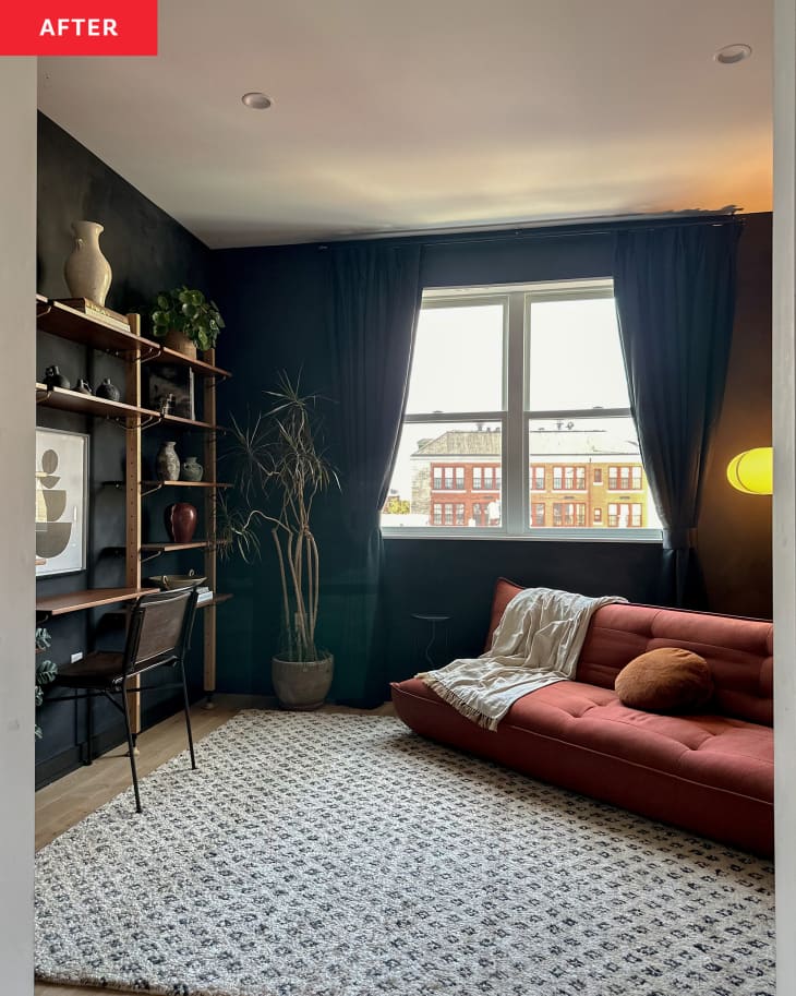 A Plain Home Office Gets a Dark Academia Makeover | Apartment Therapy