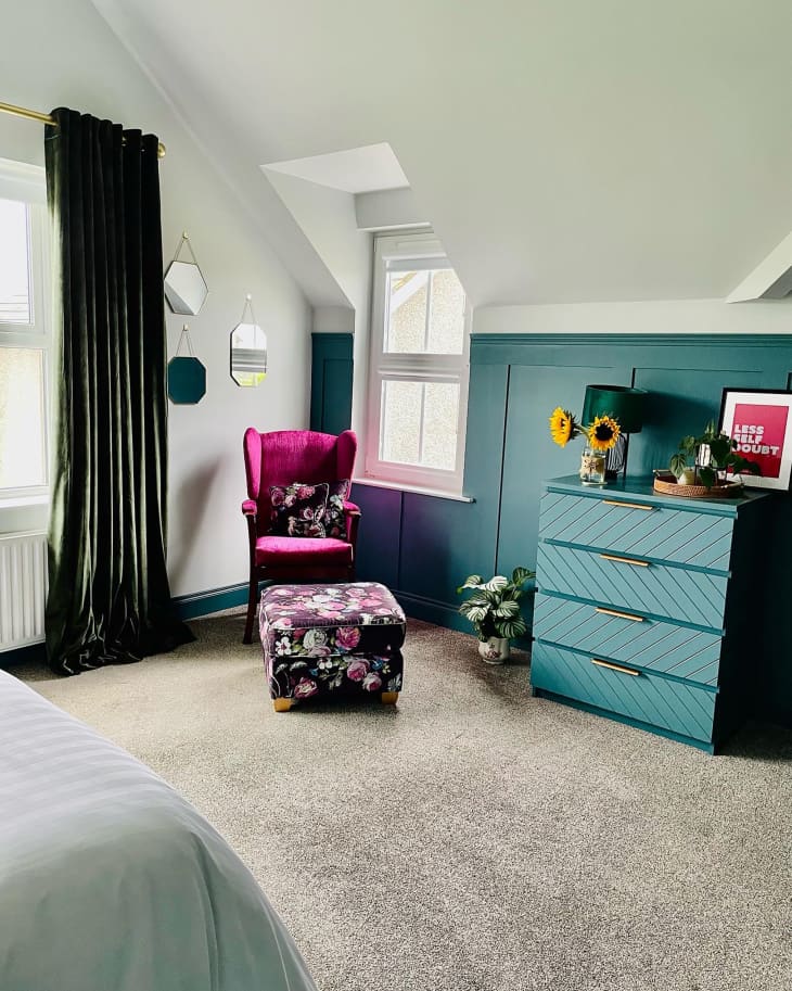 A “Cream and Boring” Bedroom Gets a Colorful Makeover | Apartment Therapy