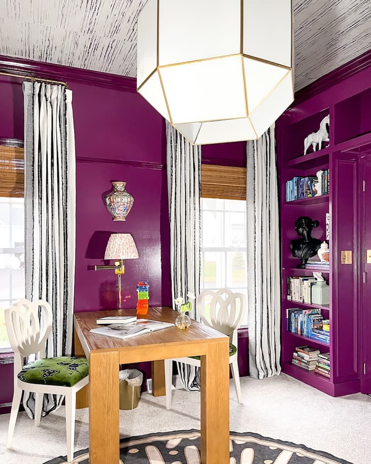 A “Bland, Boring” Room Becomes a Colorful Home Library | Apartment Therapy