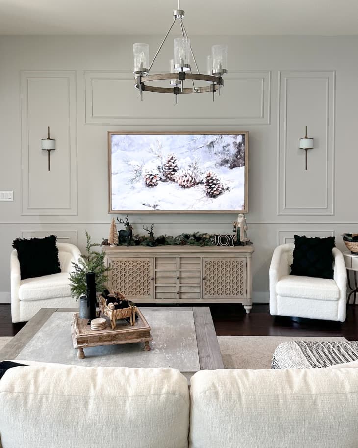 A $300 One-Wall Upgrade Makes an Entire Living Room Luxe | Apartment ...