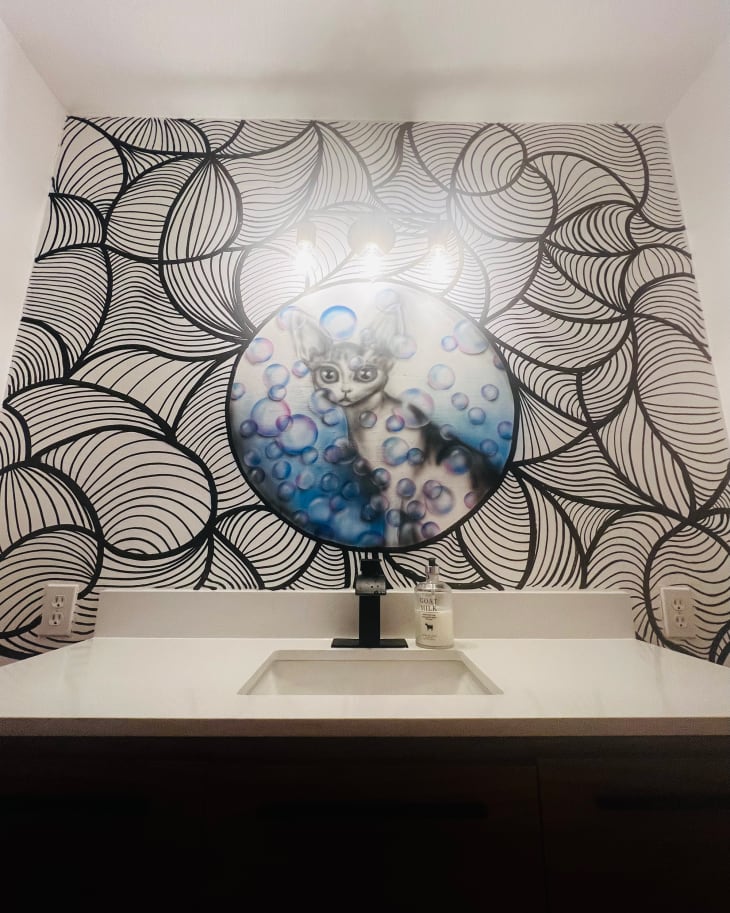 A Bold Bathroom Accent Wall Makeover Under $60 | Apartment Therapy